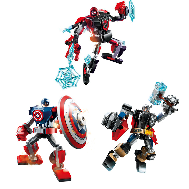 Super Heroes Mechas Building Blocks Iron Man Captain America Spiderman ...