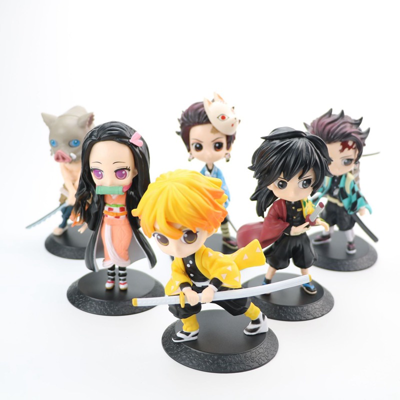 14CM/5.5Inch Demon Slayer Action Figures Tanjiro Nezuko Zenitsu PVC ...