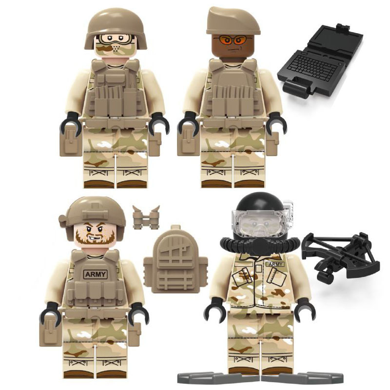 12Pcs Military Series Navy Seals Minifigures Building Blocks Mini ...