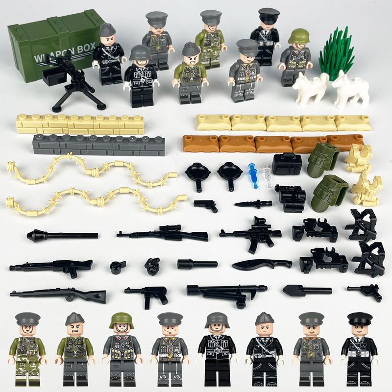 8Pcs WW2 Military Soldiers Minifigures Set Building Blocks Mini Figures ...
