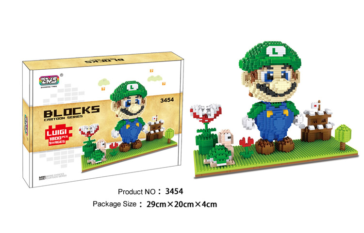 Super Mario Luigi DIY Building Kit Diamond Mini Blocks Figure Toys Set ...