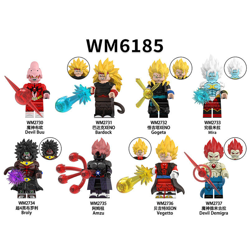 8-Pack Dragon Ball Building Blocks Mini Action Figures Devil Buu ...