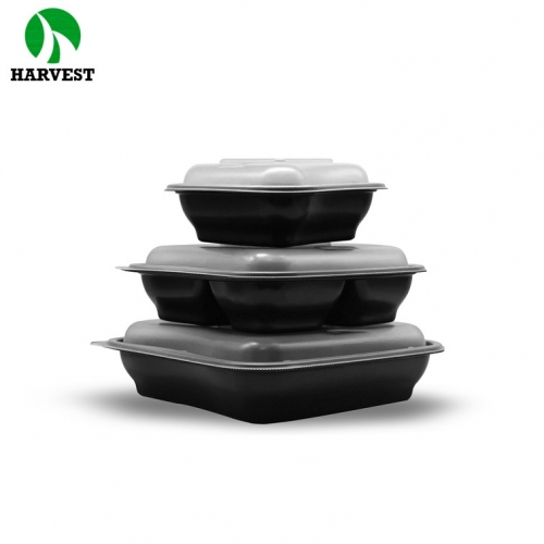 Harvest Food Packaging - 9 Inch 3 Compartments Square Hot Food To Go PP ...