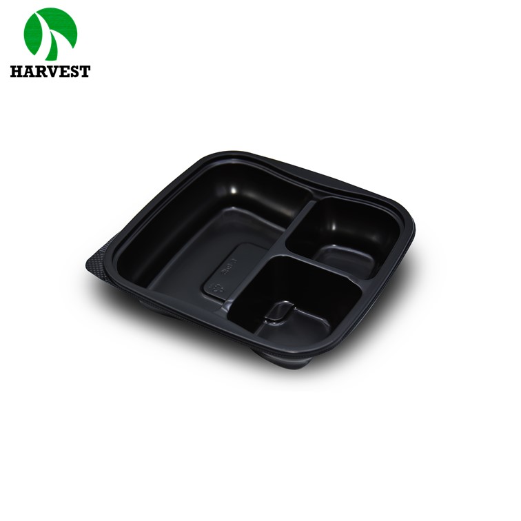 Harvest Food Packaging - 9 Inch 3 Compartments Square Hot Food To Go PP ...