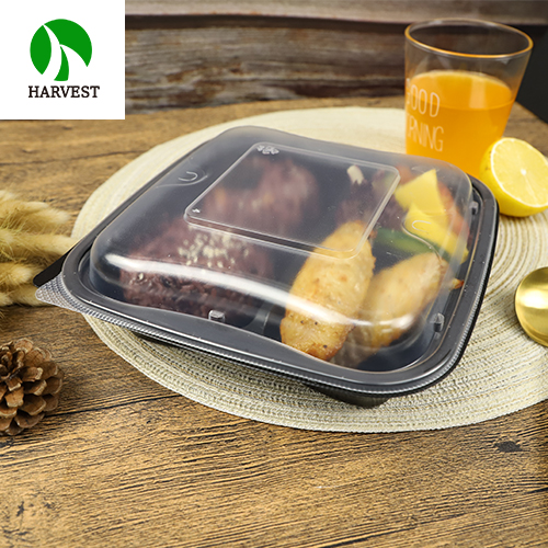 Harvest Food Packaging - 9 Inch 3 Compartments Square Hot Food To Go PP ...