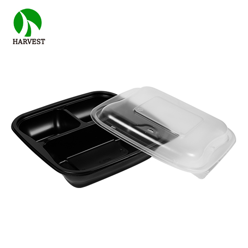 Harvest Food Packaging - 9 Inch 3 Compartments Square Hot Food To Go PP ...