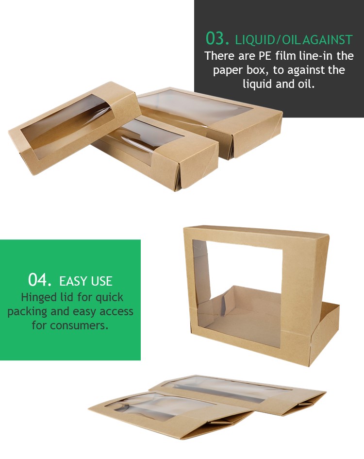 Harvest Food Packaging - PCW-05 Medium Paper Food Box With Window