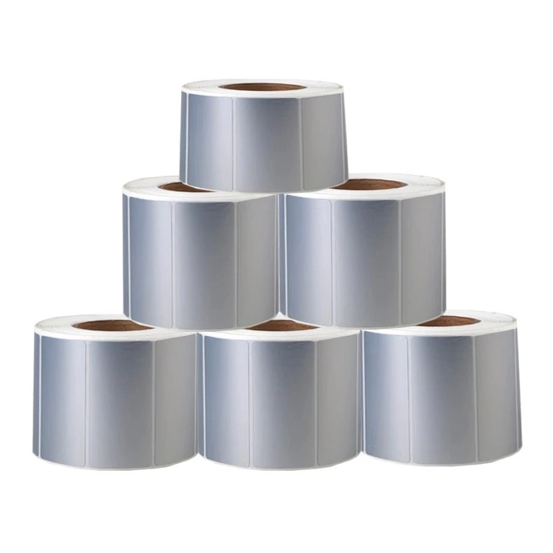 Matte Silver Barcode Sticker, Silver PET Barcode Labels, Waterproof ...