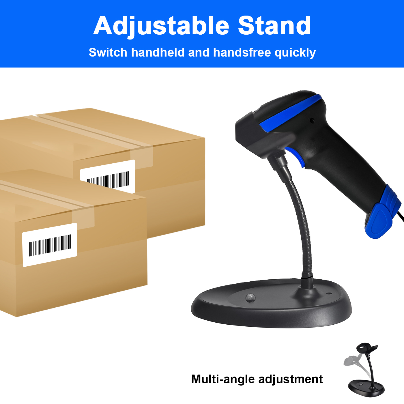 Enhance Efficiency with our Handheld 2D Barcode Scanner with Stand ...