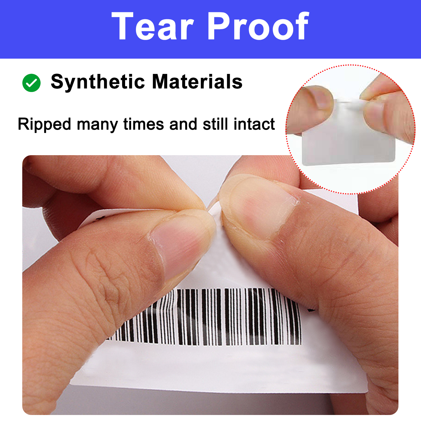 LENVII 4-proof Thermal Label Sticker 50mmˣ25mmˣ250pcs(2"ˣ1") Tear-proof ...