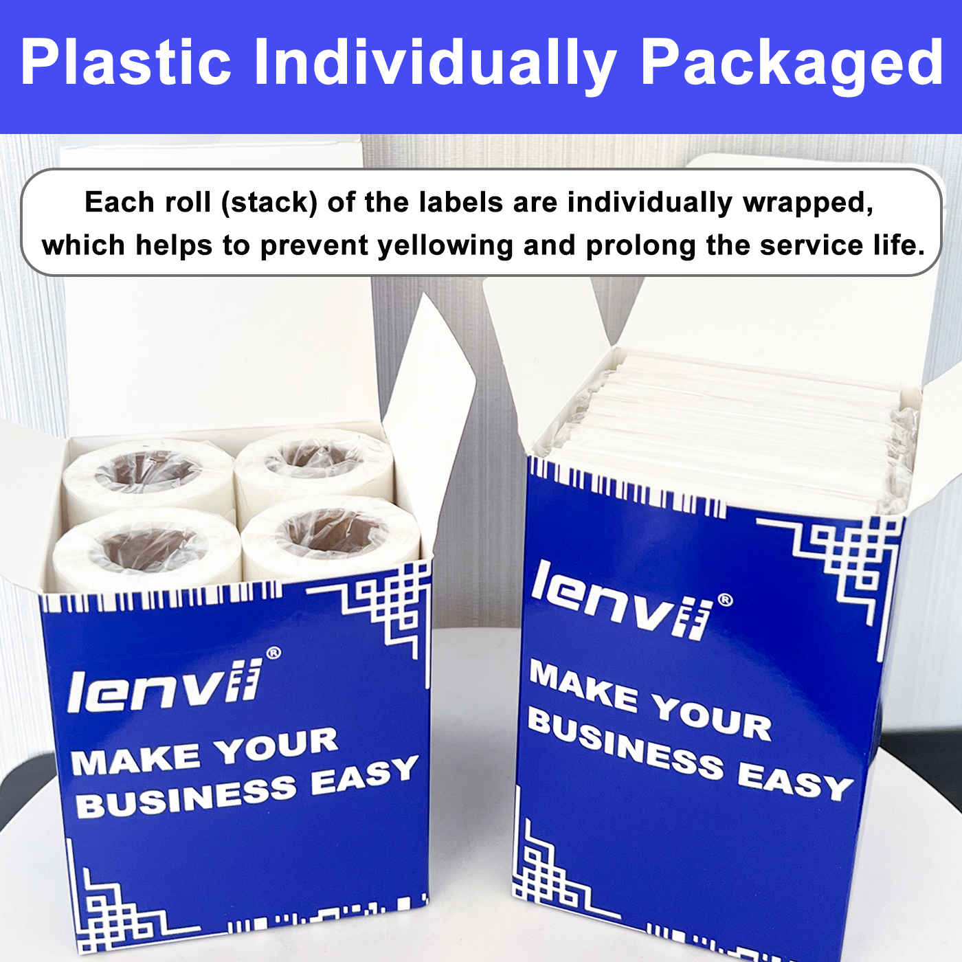 LENVII 4-proof Thermal Label Sticker 40mmˣ30mmˣ250pcs(1.57"ˣ1.18") Tear ...