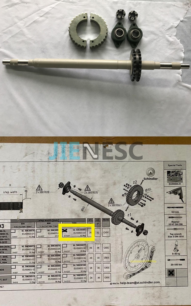50630080 Escalator Handrail Drive Shaft Kit for JIENESC