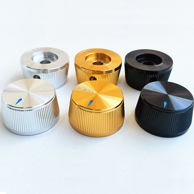 28x15mm Silver Aluminium volume potentiometer Knob for Guitar Amplifier ...