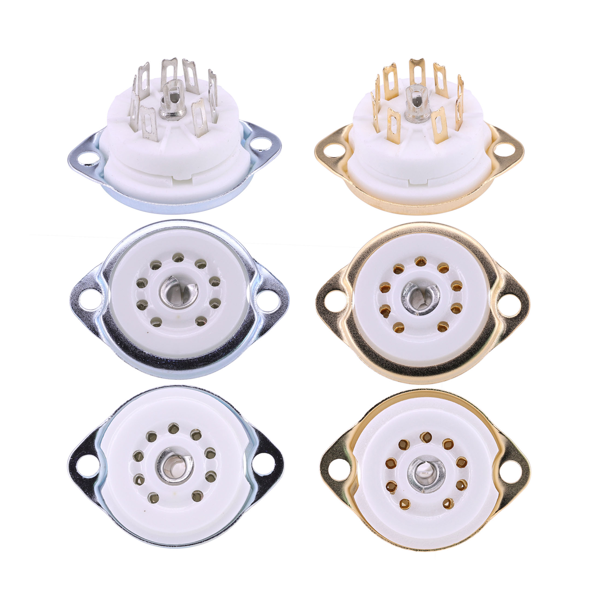 1PC Gold Plated 9PIN Tube Socket Ceramic B9A Valve Tube Base 12AX7 ...