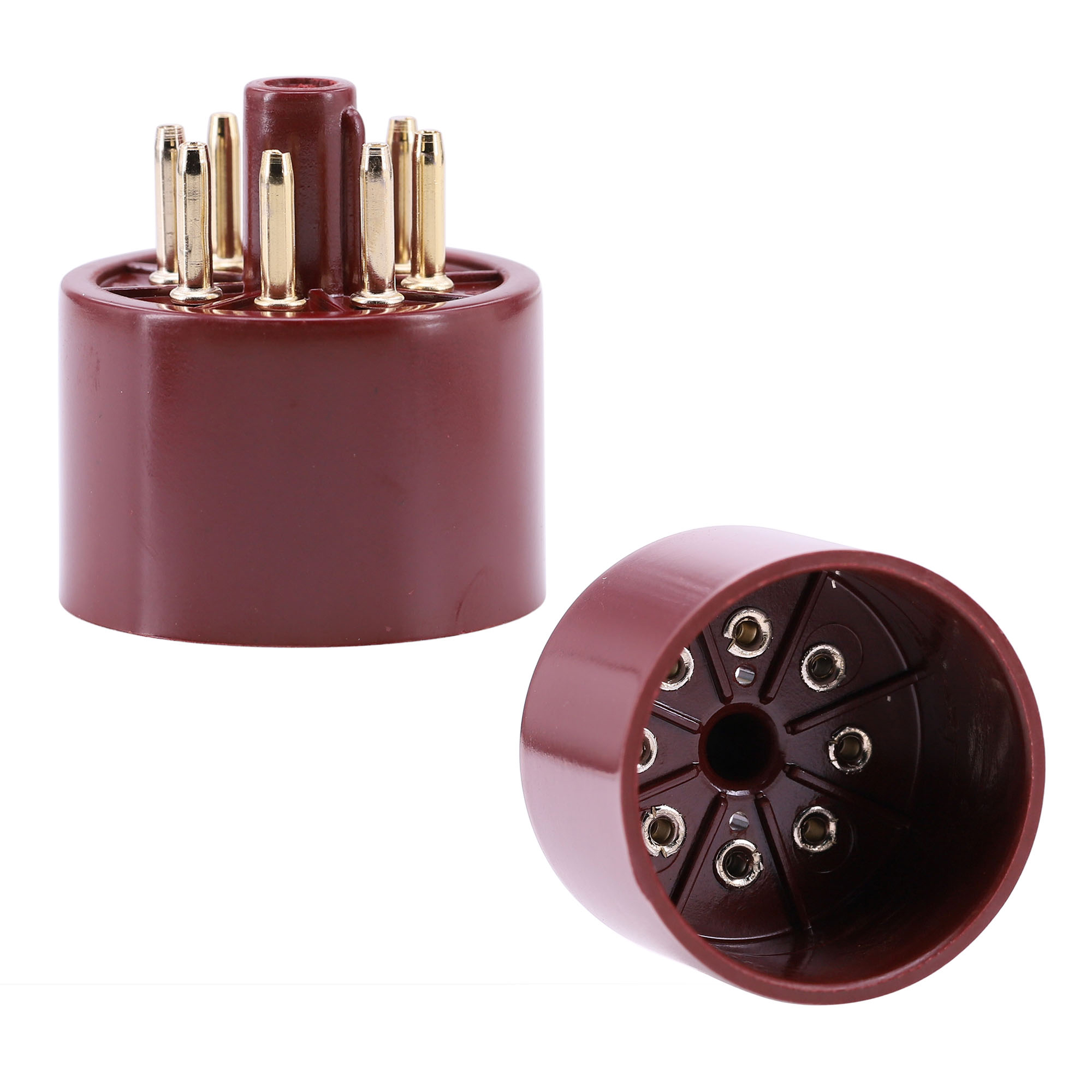 Gold plated Red 8PinTube Socket S8AES Bakelite Tube Base For KT88 KT66 ...