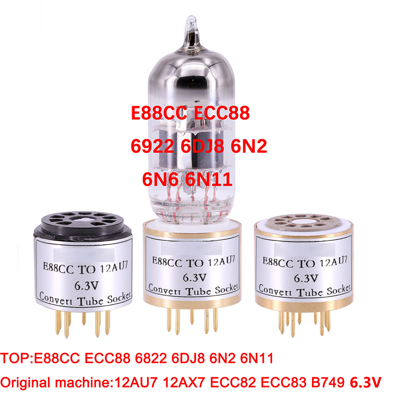 1PC 9Pin Korea Brown bakelite Tube Socket E88CC 6N6 6922 TO 12AU7 12AX7 ...