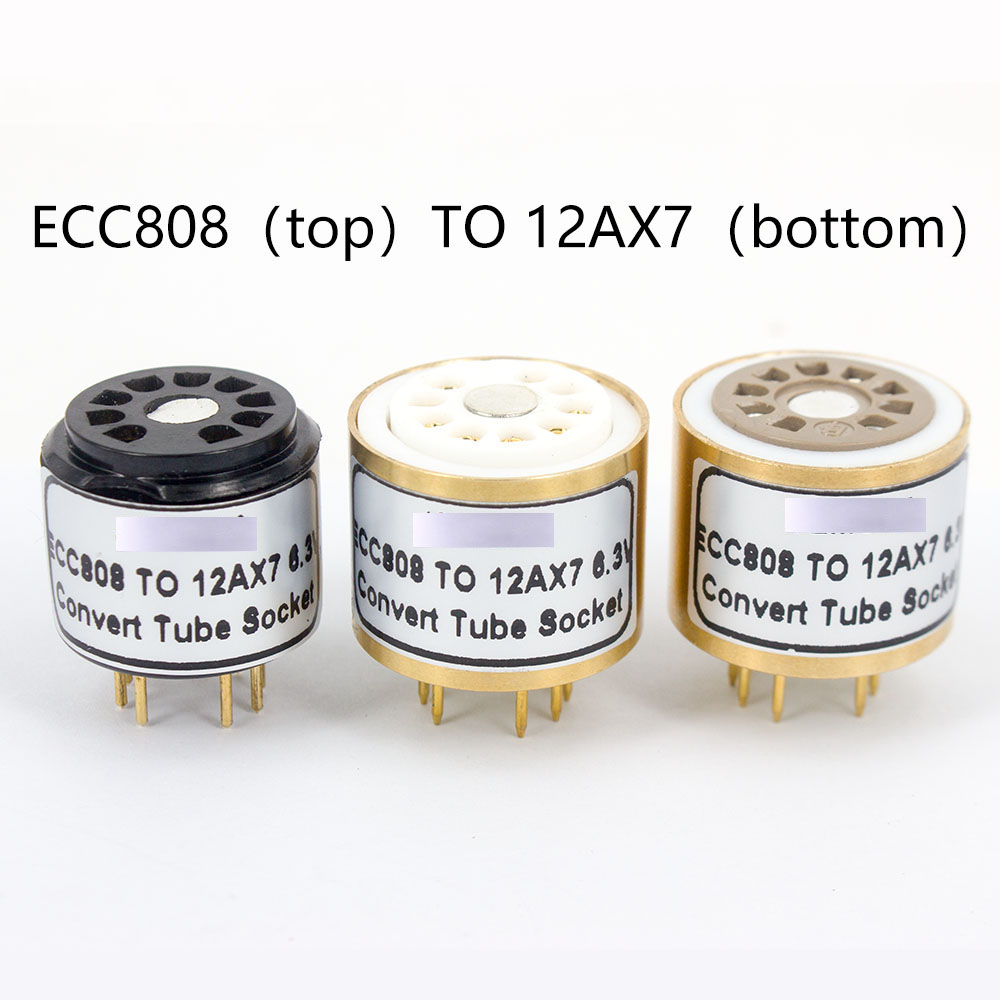 1PC White Ceramic ECC808 Tube (Top) TO 12AX7 12AU7 ECC81 ECC82 ECC83 Tube (bottom) 6.3V DIY ...