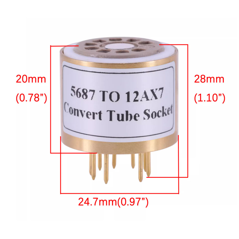 9Pin Korea Brown bakelite Tube Socket Adapter 5687 TO 12AX7 12AU7 ECC82 ECC83 Vacuum Tube ...