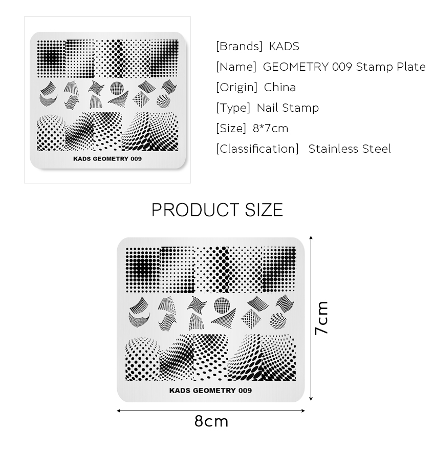 GEOMETRY 009 Nail Stamping Plate Geometry Spot ,GEOMETRY Sale - KADS