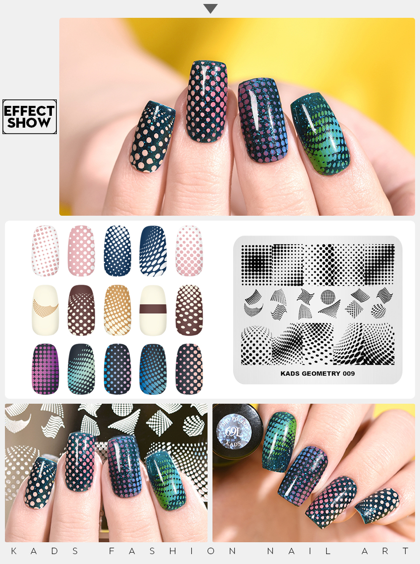 GEOMETRY 009 Nail Stamping Plate Geometry Spot ,GEOMETRY Sale - KADS