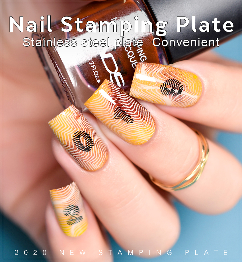 GEOMETRY 015 Nail Stamping Plate Geometry Number & 3D Wave Line ...