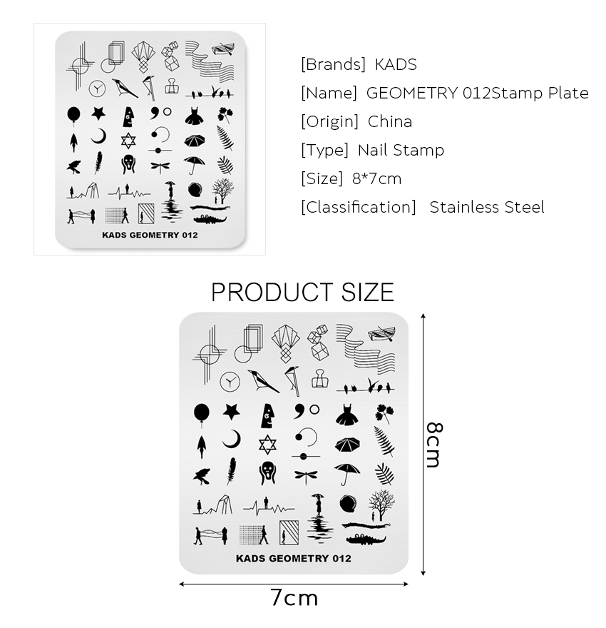 GEOMETRY 012 Nail Stamping Plate Geometry ,GEOMETRY Sale - KADS