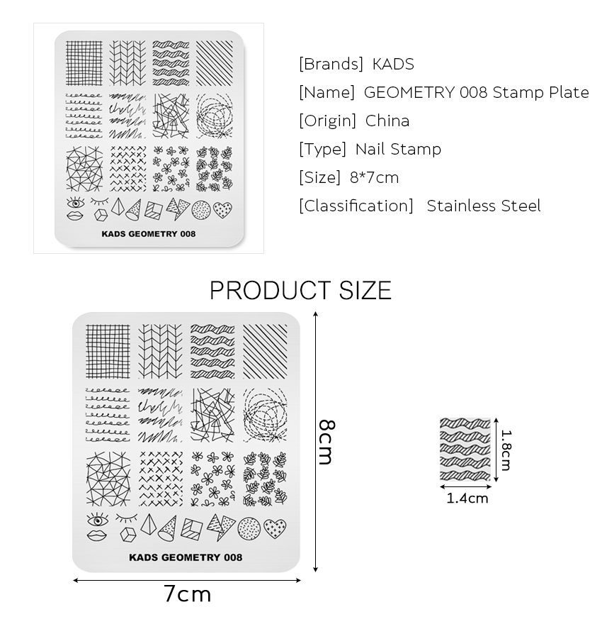 GEOMETRY 008 Nail Stamping Plate Geometry Streak & Lattice & Eye ...