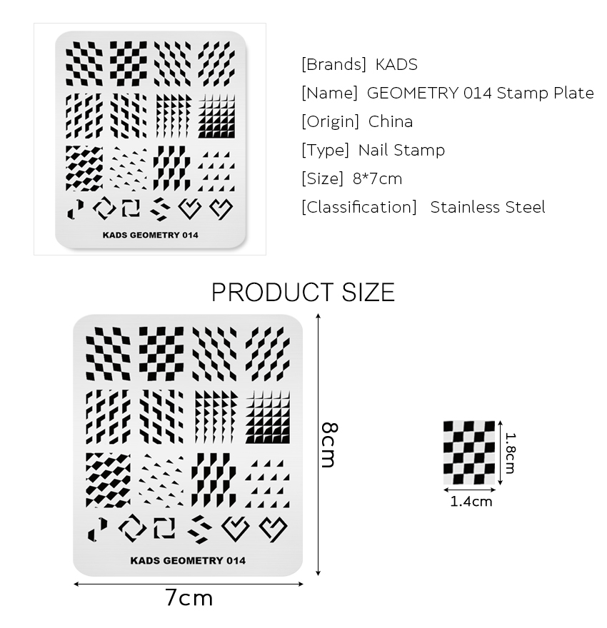 GEOMETRY 014 Nail Stamping Plate Geometry Lattice & Triangle & Rhombus ...