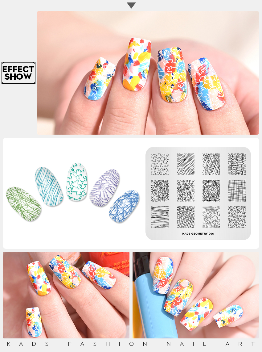 GEOMETRY 006 Nail Stamping Plate Geometry Graffiti & Line ,GEOMETRY ...