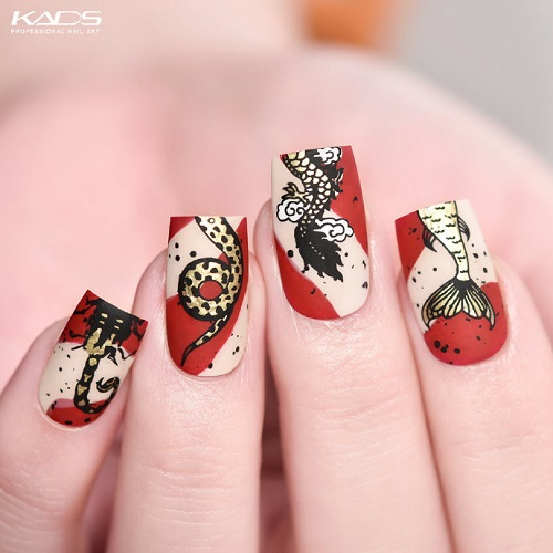 28 Cute Animal Tail Nails done with KADS Zoo 015