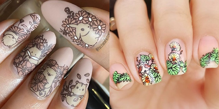 23 Cute Animal Themed Nails done with KADS Stamping Plate Zoo 019