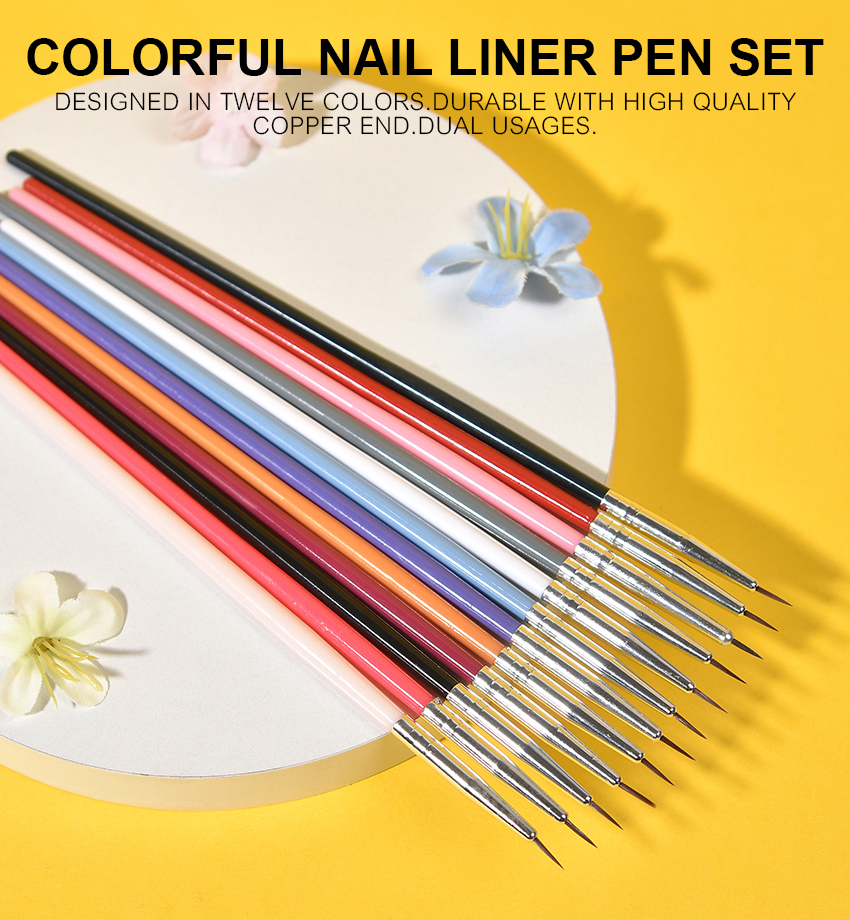 Colorful Nail Liner Brush Set Line Pen 430074,Liner & Striper Brush