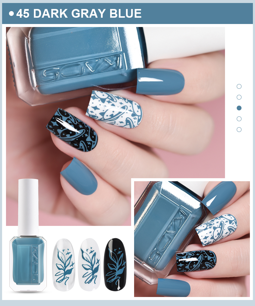 Nail Stamp Polish 45 Dark Gray Blue 11ml New Bottle,New Bottle Stamping ...