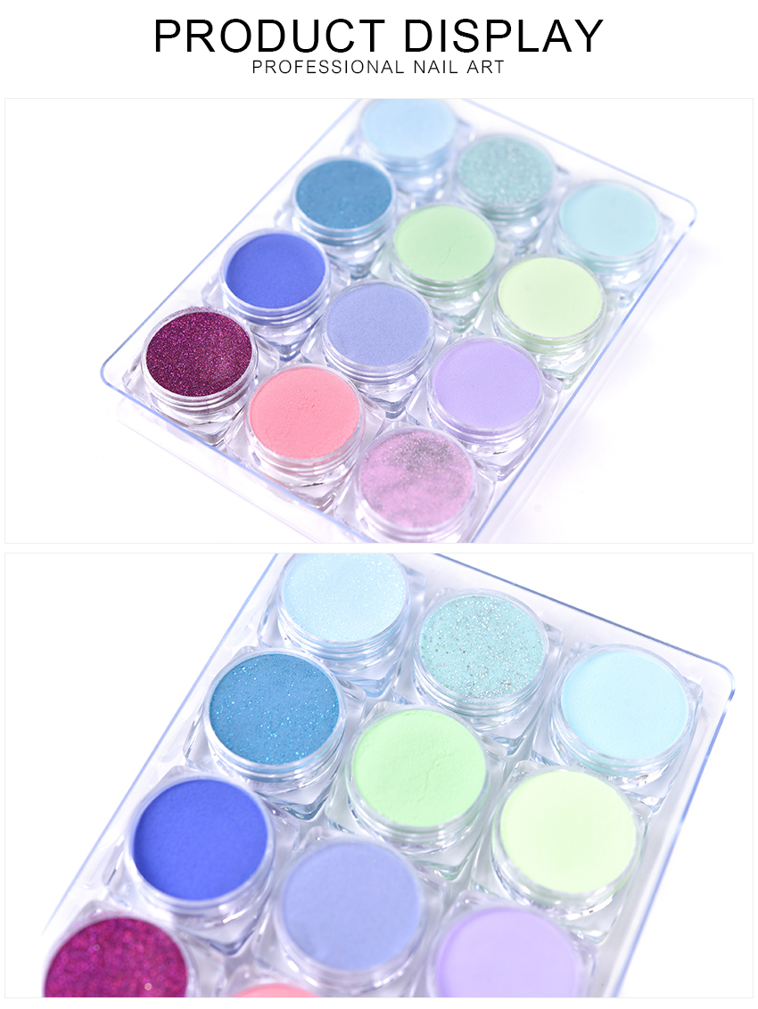 12 Colors Nail Acrylic Powder Set - Professional Quality Kit for ...