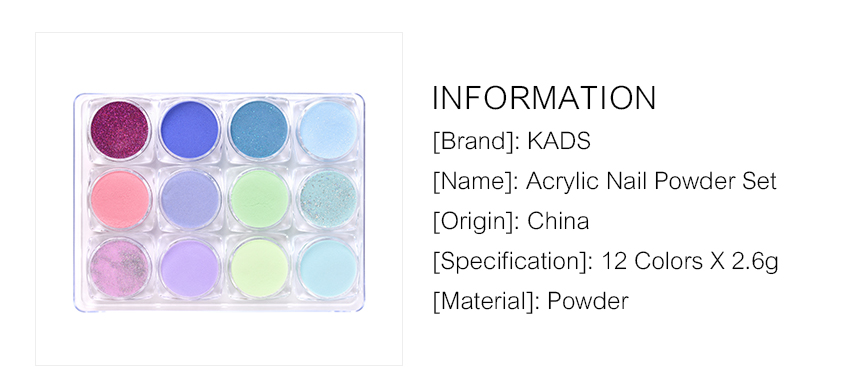 12 Colors Nail Acrylic Powder Set - Professional Quality Kit for ...