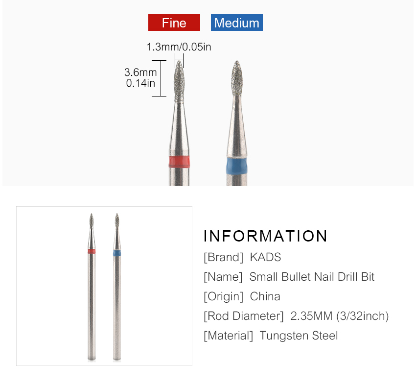 Small Bullet Nail Drill Bits 300128,Nail Drill Bit