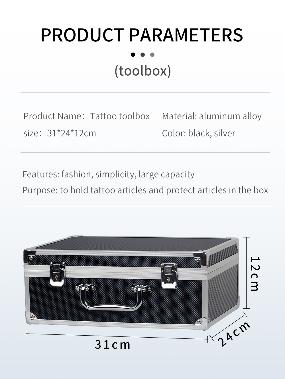 Popular Fashion Simple Tattoo Tool box for Tattoo Supply