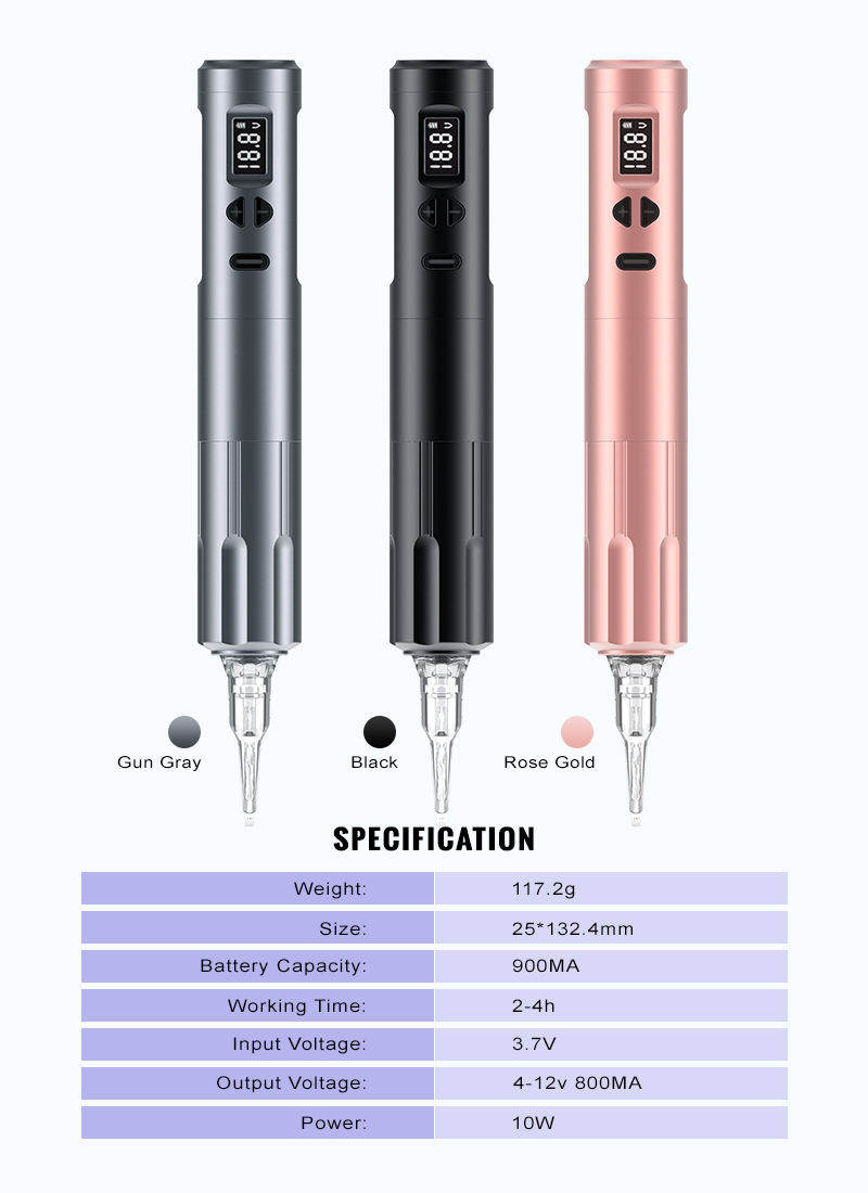 K6003 Wireless PMU Tattoo Machine Pen Coreless Motor Permanent Makeup ...