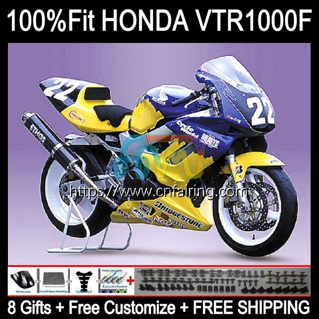 Bodys Kit For HONDA VTR1000F SuperHawk VTR1000 F VTR-1000F 97 98 99 00 ...
