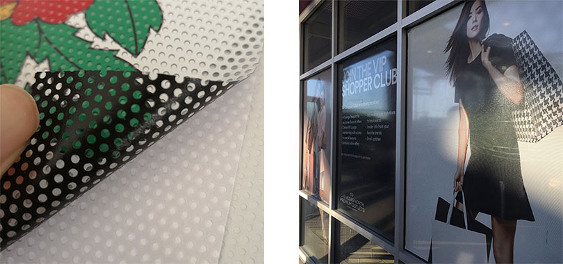 Perforated window vinyl | One way vision | manufacturer-K2