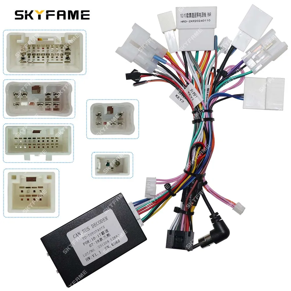 SKYFAME Car 16pin Wiring Harness Adapter Canbus Box Decoder Radio Power Cable For Opel Corsa ...