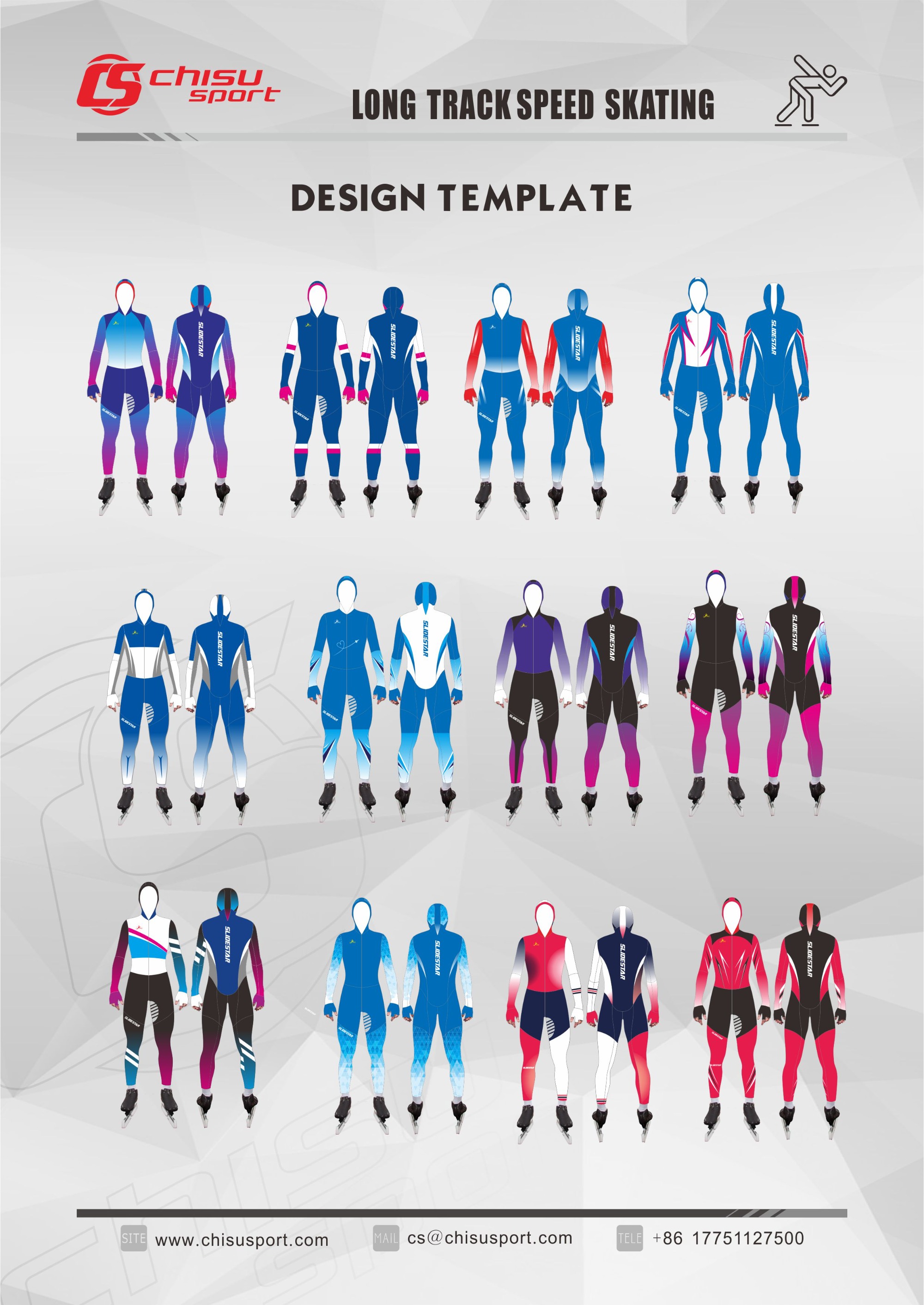 long track speed skating suit custom