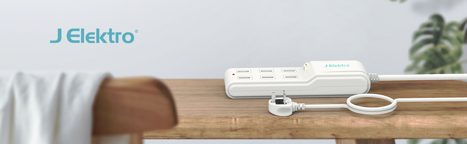 J Elektro Power Strips Multi-Socket Extension Leads and USB Charger