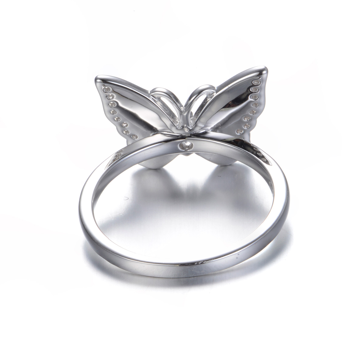 Enamel blue gradient ramp butterfly ring,Rings