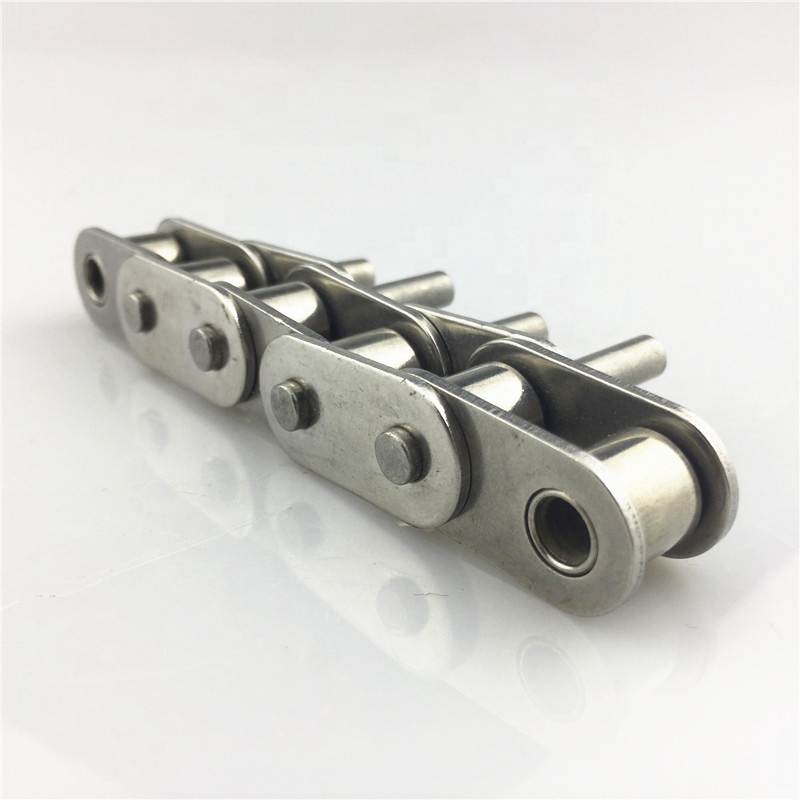 Double pitch conveyor chains with extended pins