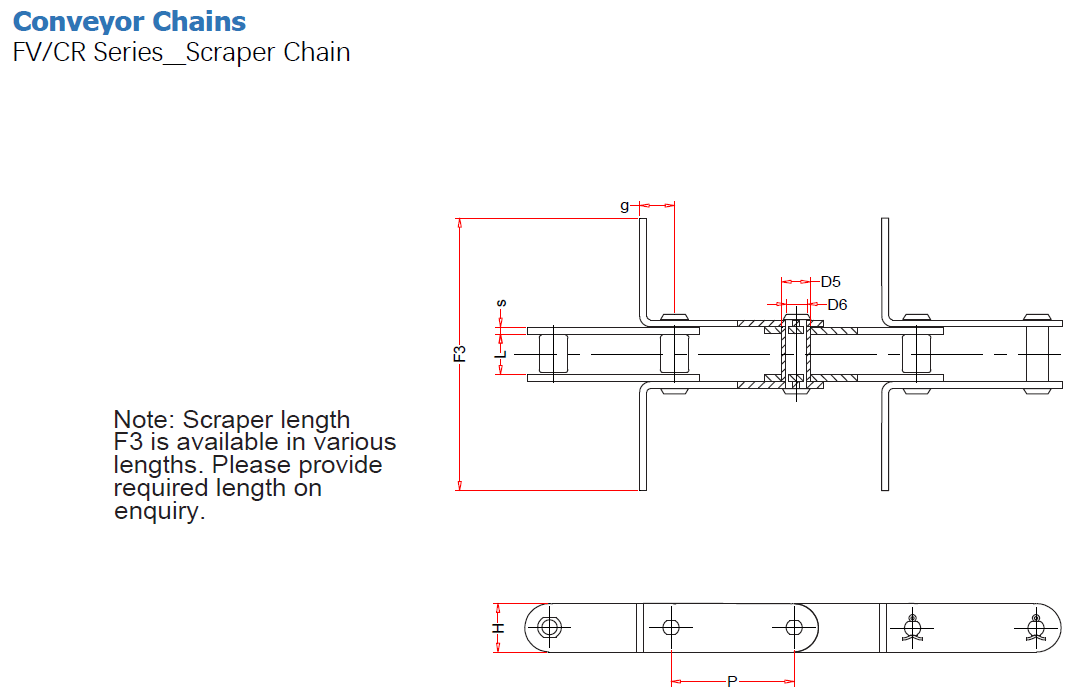 FV/CR Series__Scraper Chain,Metric Conveyor Chain (DIN 8165)