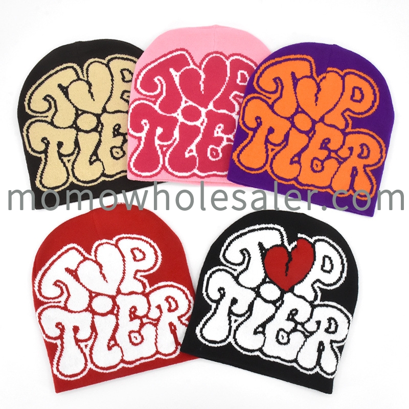 Knitting Cap Beanie Bonnet Y2k Beanies Fashion Print Colorful jacquard ...