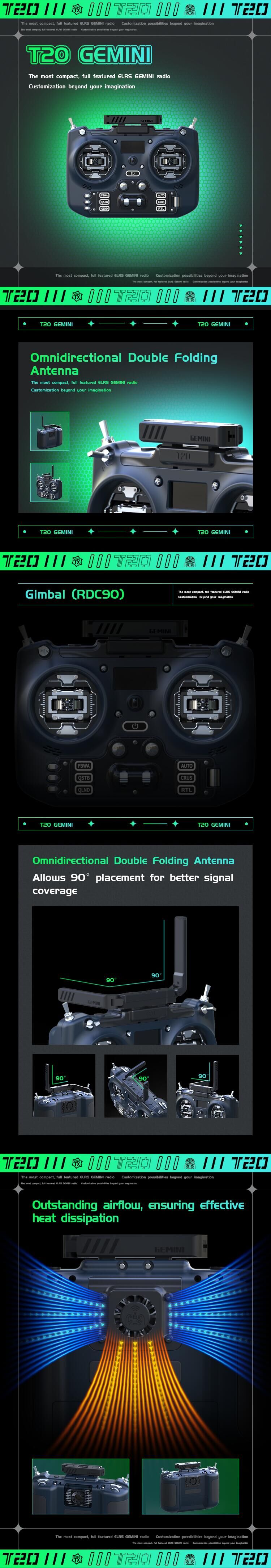 NEW! Jumper T20 GEMINI Dual-Frequency Diversity ELRS 2.4G Radio ...