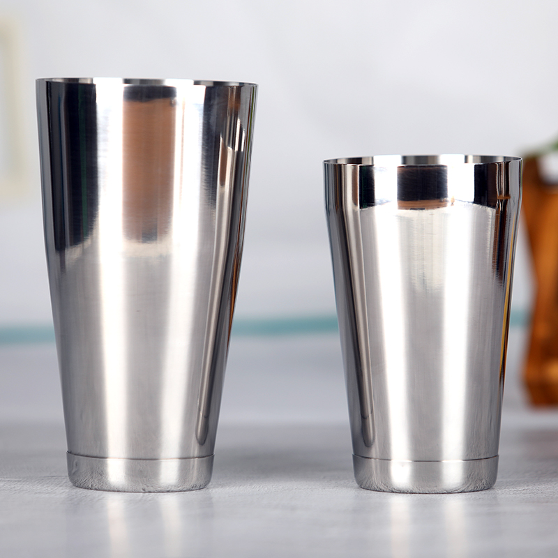 500/800ml Brushed Stainless Steel Weighted Boston Shaker - WingShung