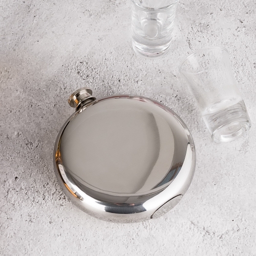 10oz Stainless Steel Round Hip Flask